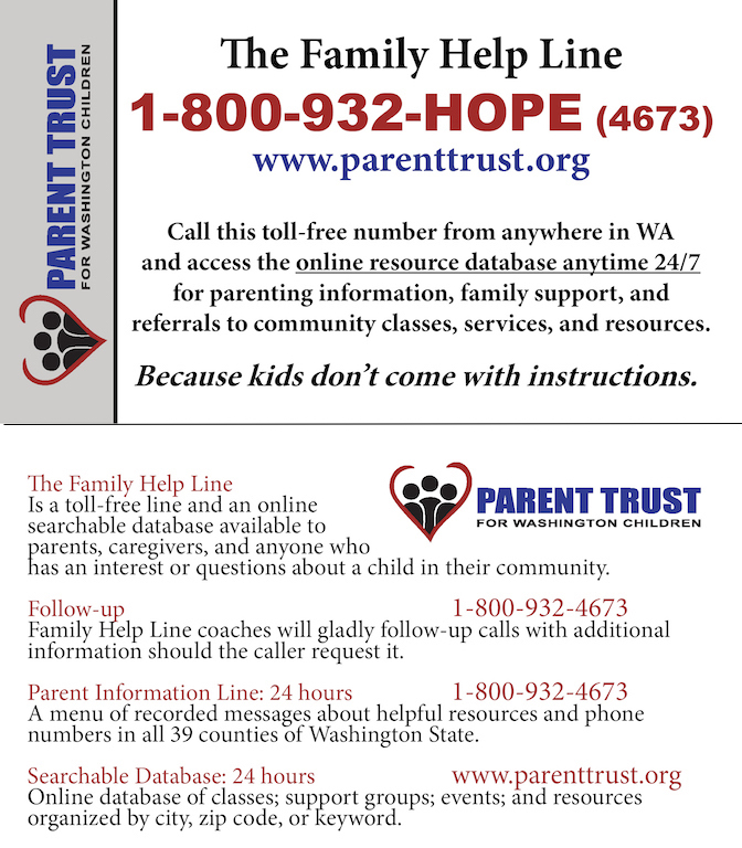 Telephone Support & Resources – Parent Trust for Washington Children